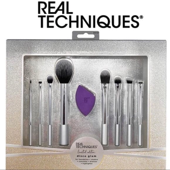 Real Techniques Disco Glam Limited Edition Silver Makeup Brush Set ...